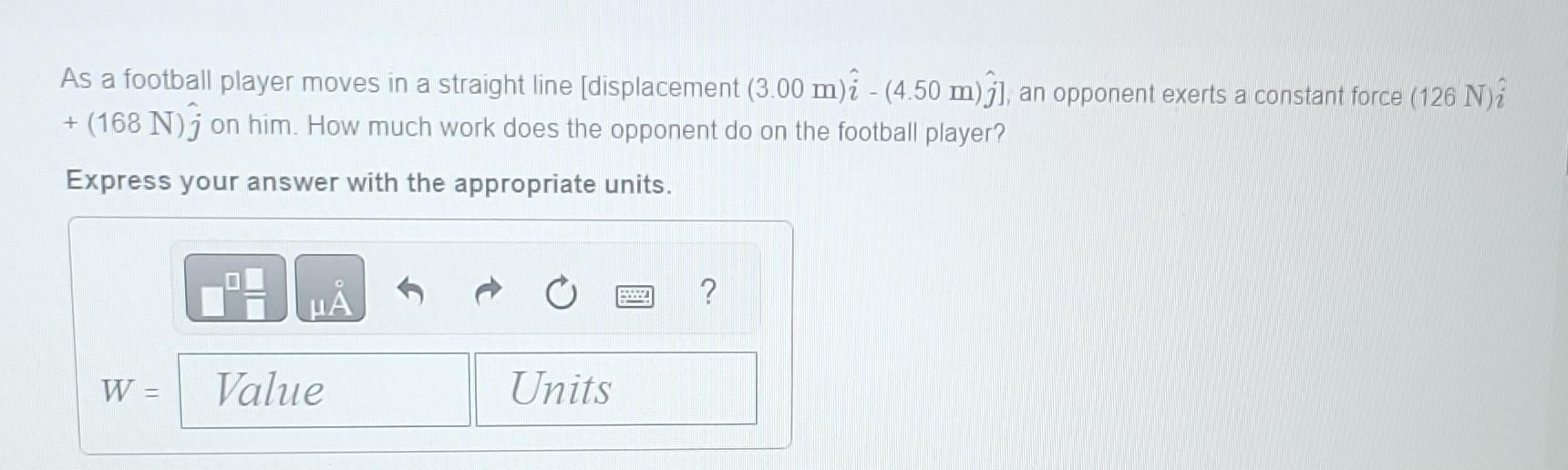 Solved As a football player moves in a straight line | Chegg.com