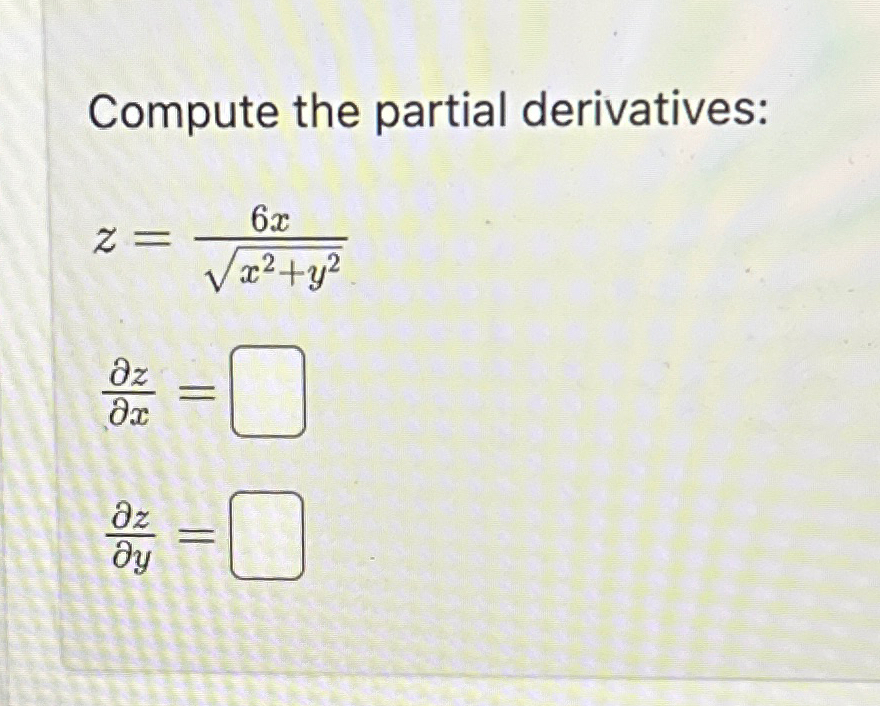 Solved Compute the partial | Chegg.com