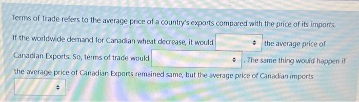Solved Terms of Trade refers to the average price of a | Chegg.com