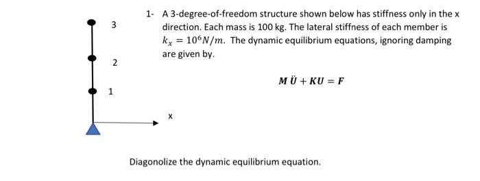 Solved legree-of-freedom structure shown below has stiffness | Chegg.com