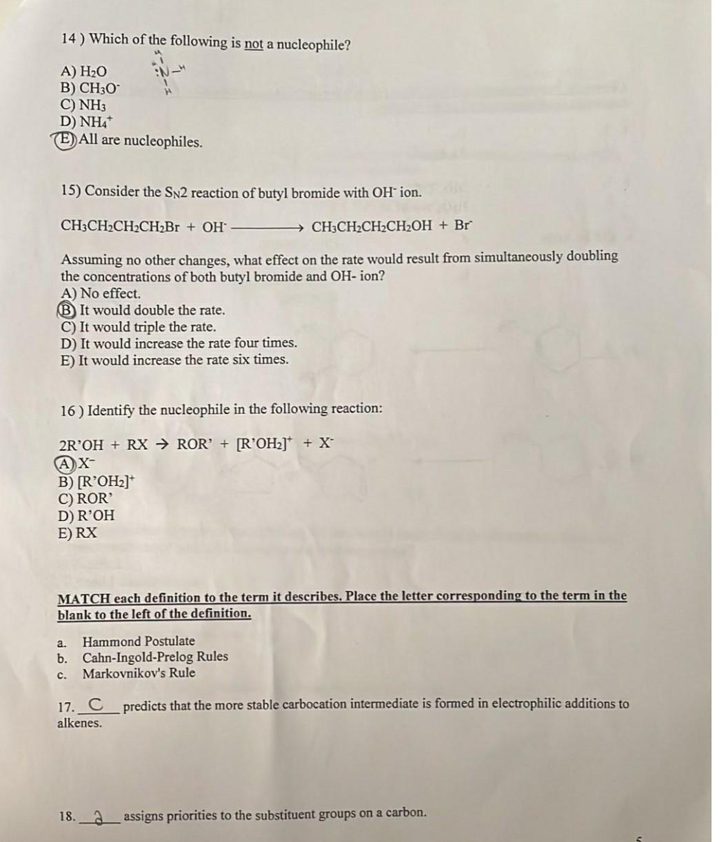 Solved 4) The major product of the following reaction would | Chegg.com