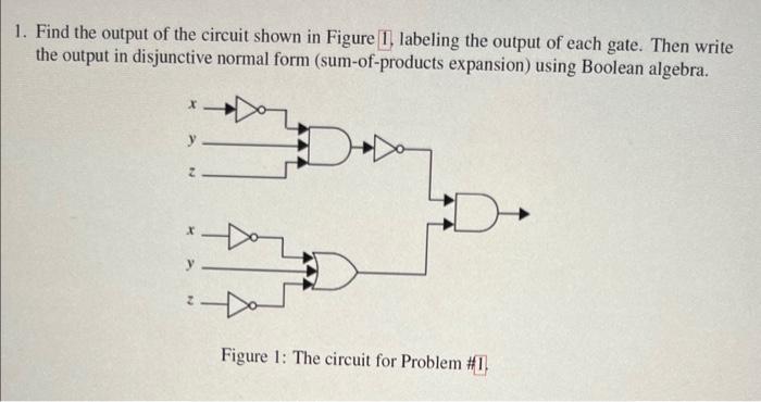 Solved 1. Find the output of the circuit shown in Figure 1, | Chegg.com