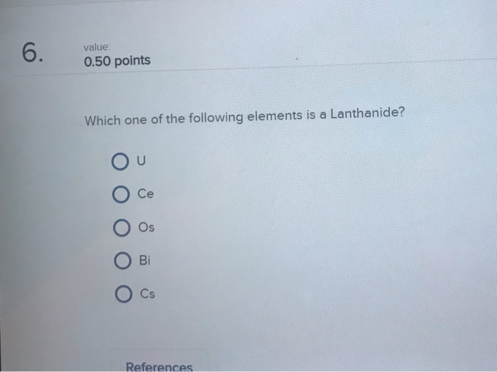 Solved 6. value: 0.50 points 050 points Which one of the | Chegg.com