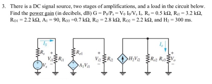 Solved 3. There is a DC signal source, two stages of | Chegg.com