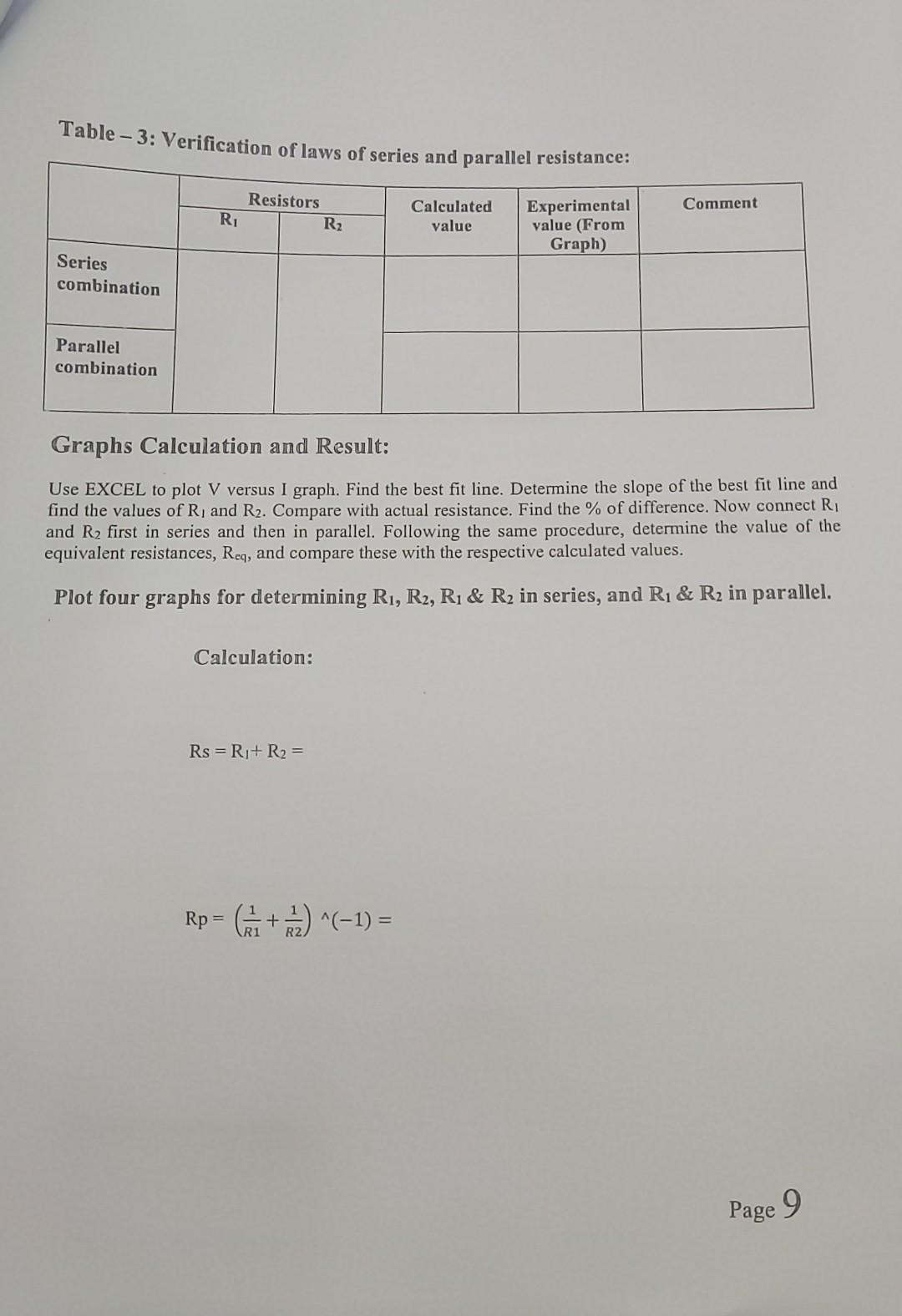 Solved Experiment No. E1 Experiment Name: Verification of | Chegg.com