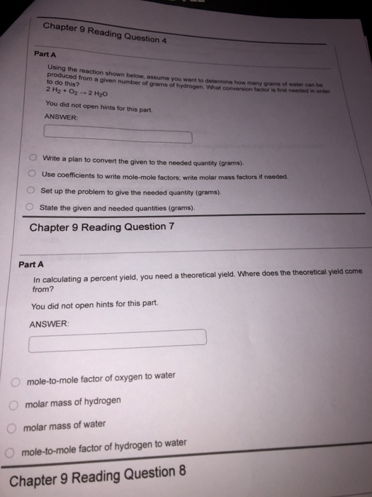 Solved Chapter 9 Reading Question 4 Part A Using the read me | Chegg.com