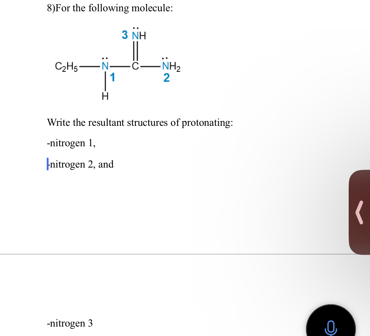 Solved For the following molecule:Write the resultant | Chegg.com