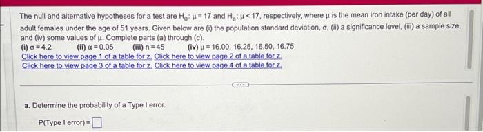 Solved The null and alternative hypotheses for a test are | Chegg.com