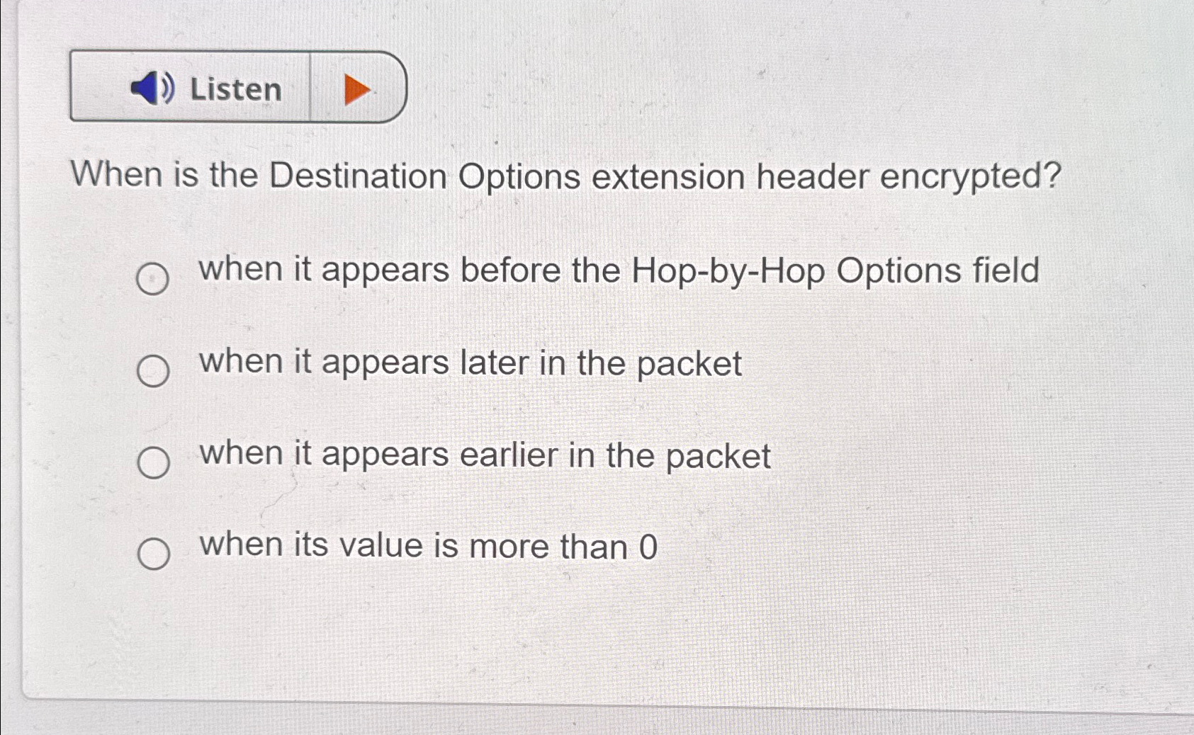 Solved When is the Destination Options extension header | Chegg.com