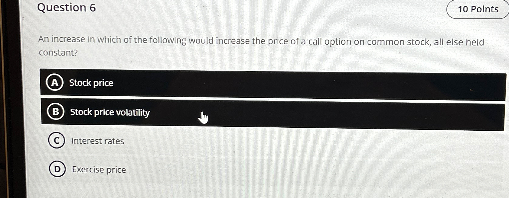 Solved Question 610 ﻿PointsAn increase in which of the | Chegg.com