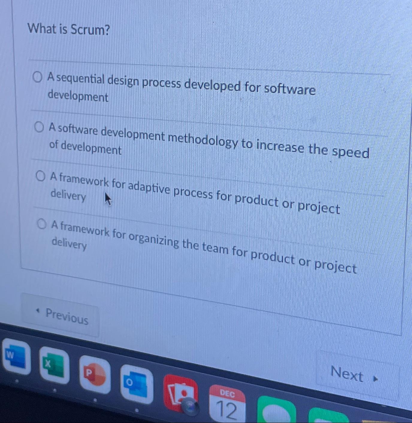 Solved What is Scrum?A sequential design process developed | Chegg.com