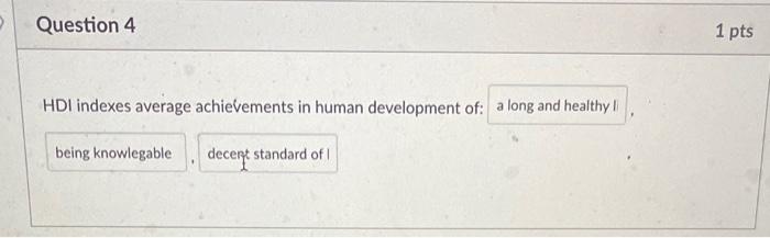 HDI indexes average achievements in human development | Chegg.com