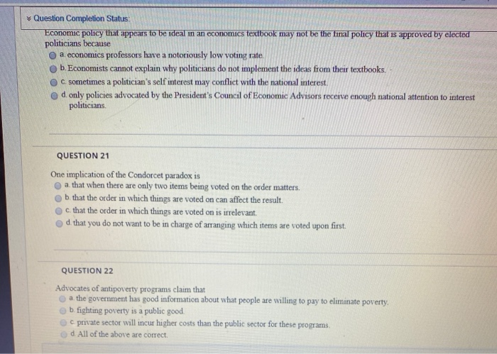 Solved Question Completion Status: Economic policy that | Chegg.com