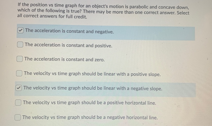 Solved If the position vs time graph for an object's motion | Chegg.com