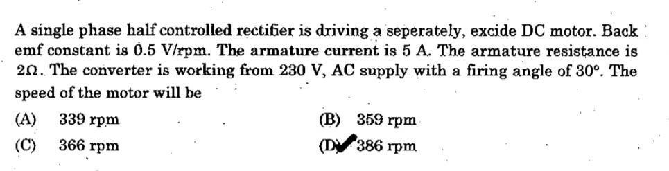 Solved A Single Phase Half Controlled Rectifier Is Driving A 5948
