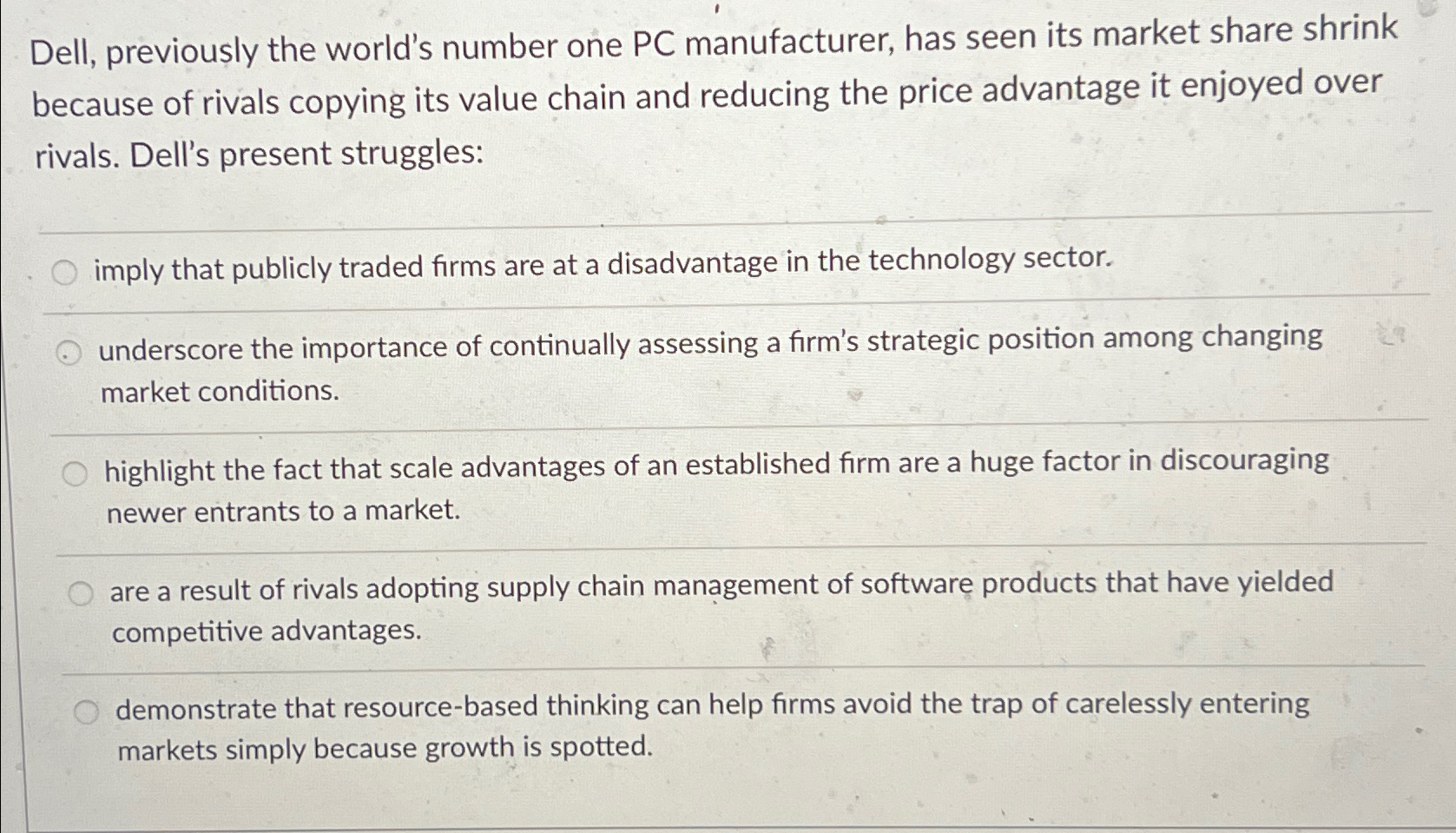 Solved Dell, previously the world's number one PC | Chegg.com