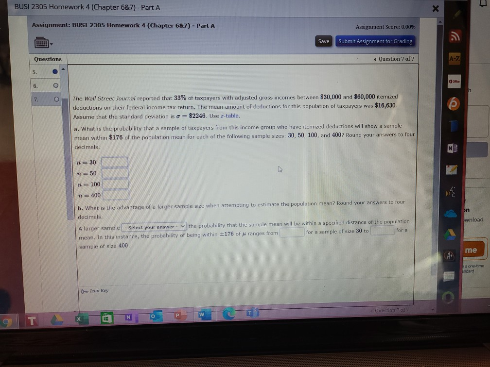 Solved BUSI 2305 Homework 4 (Chapter 6&7) - Part A X | Chegg.com