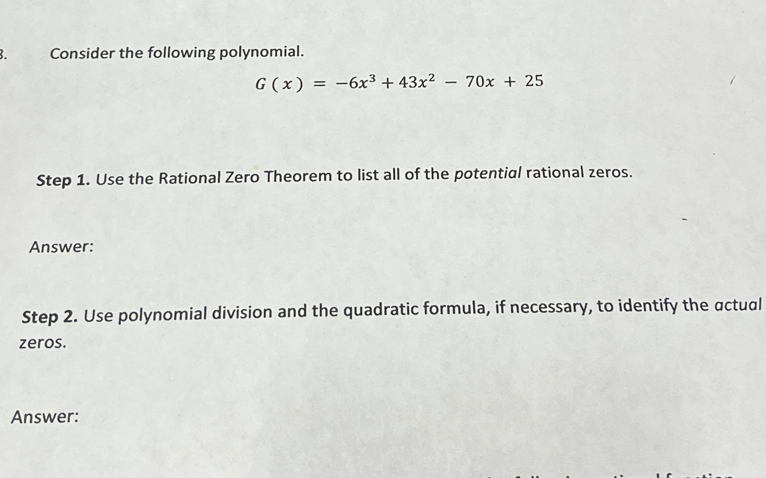 Solved Consider the following | Chegg.com