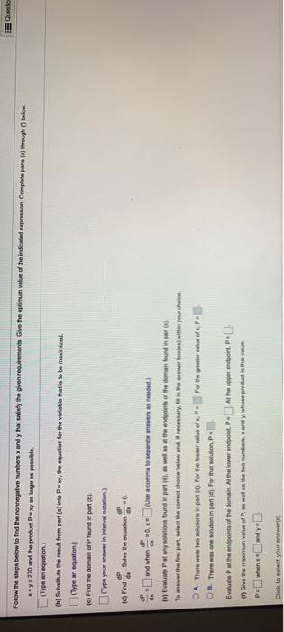 Solved Folow the steps below to find the nonnegative numbers | Chegg.com