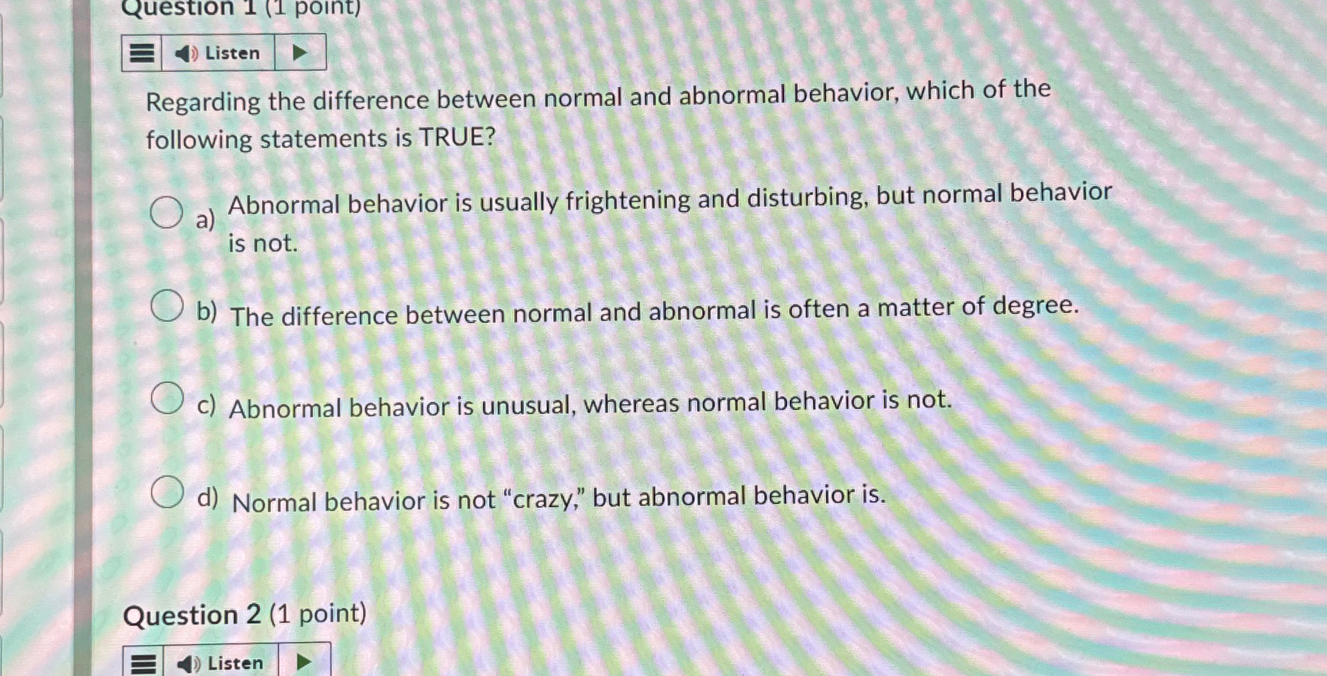Solved ListenRegarding the difference between normal and | Chegg.com