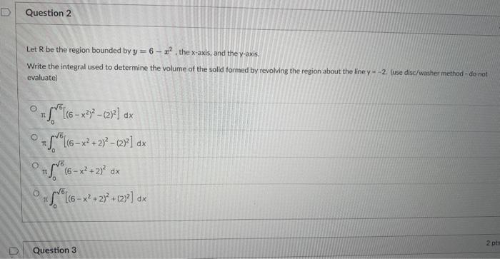 Solved Let R be the region bounded by y=6−x2, the x-axis, | Chegg.com