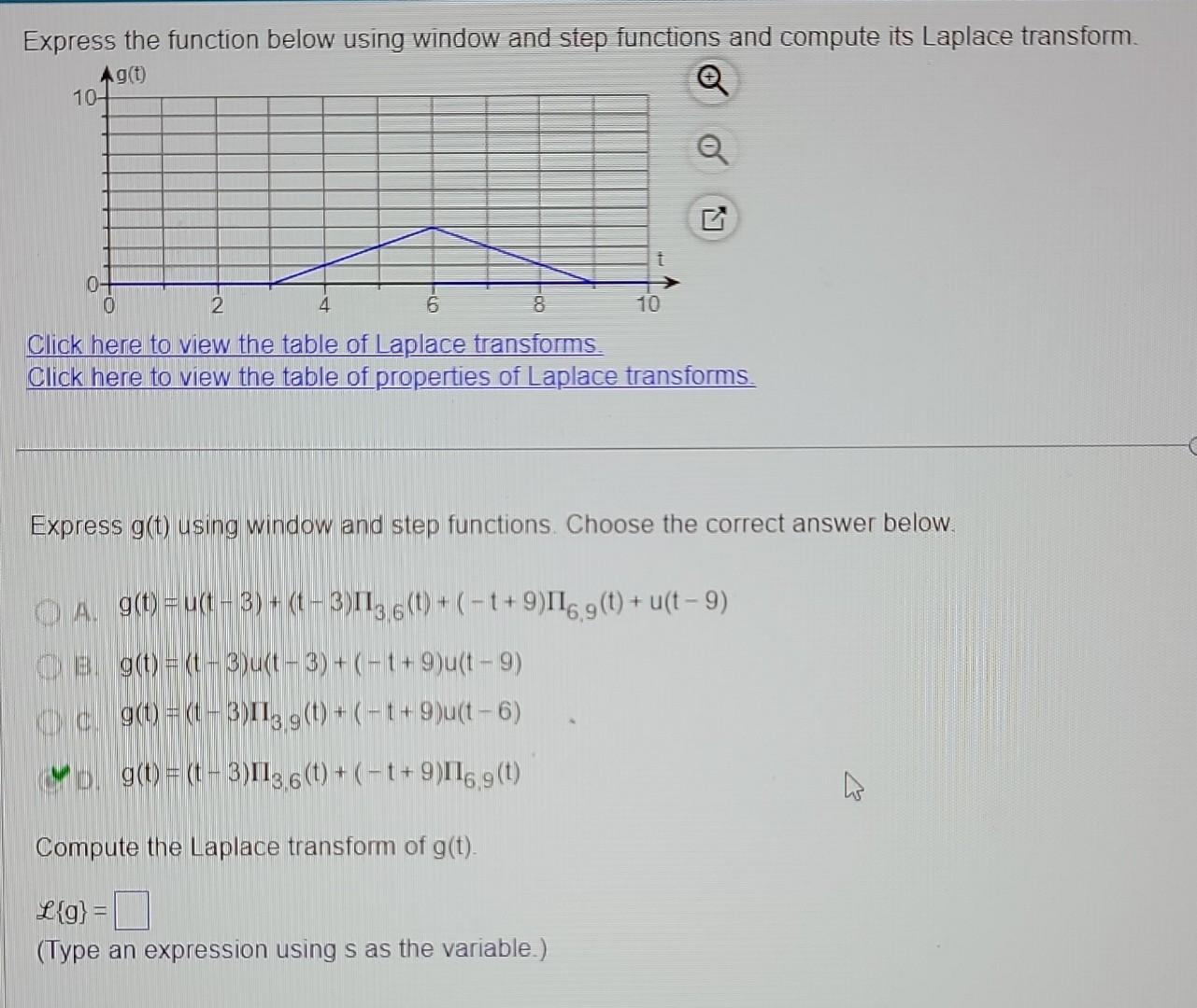 Express the function below using window and step | Chegg.com