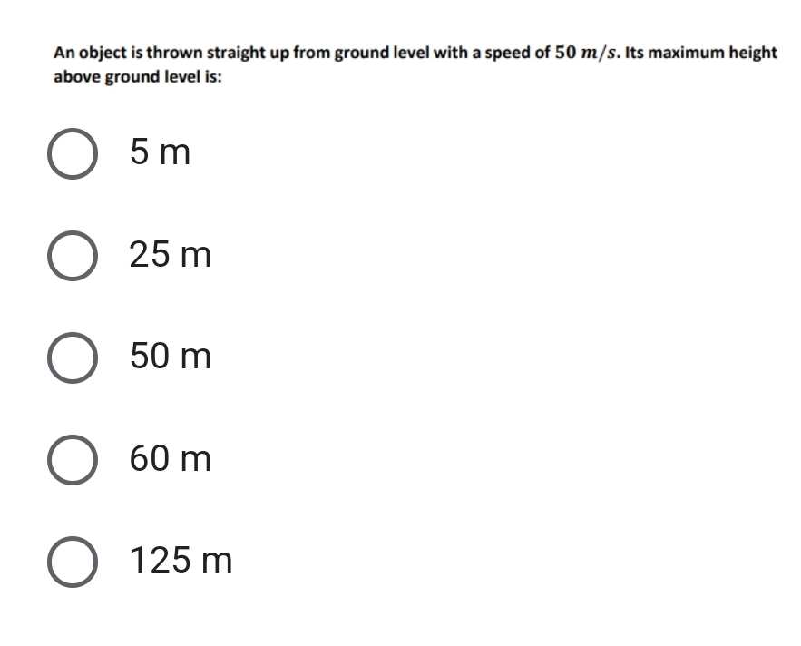 Solved An object is thrown straight up from ground level | Chegg.com
