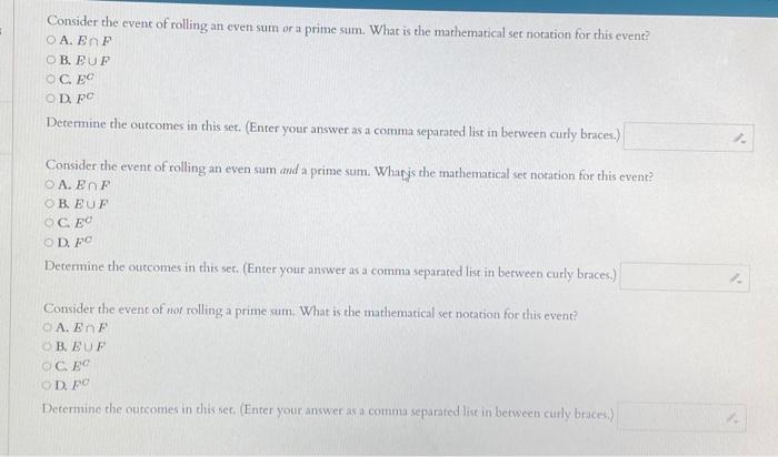 Solved Suppose the experiment is to roll two 6 -sided dice | Chegg.com
