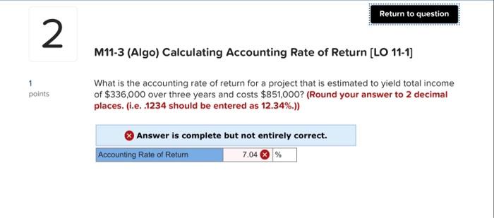 Solved Return to question 2 M11-3 (Algo) Calculating | Chegg.com