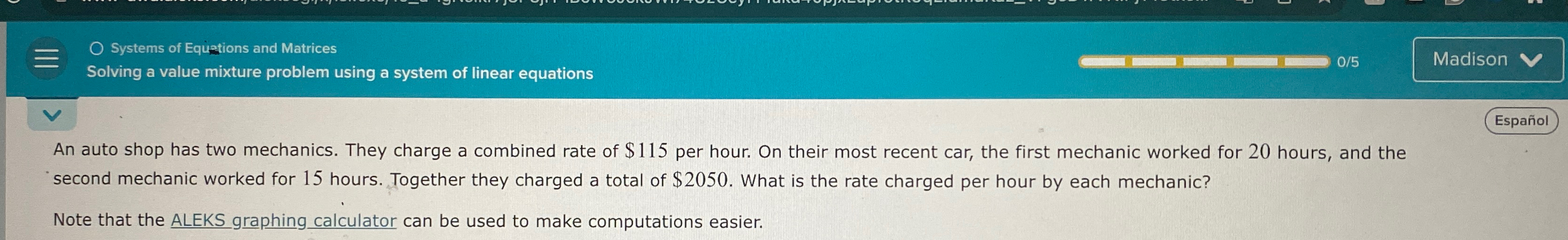 Solved Systems of Equations and MatricesSolving a value | Chegg.com