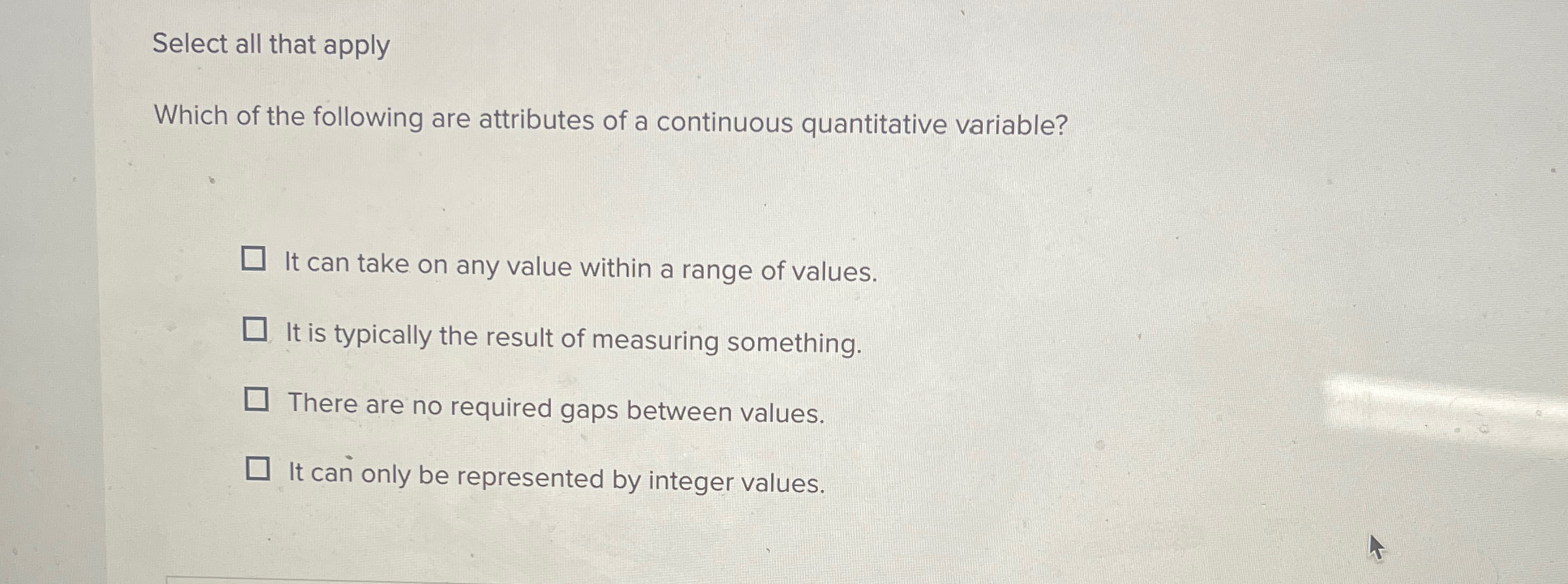 Solved Select all that applyWhich of the following are | Chegg.com