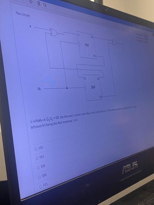 Solved ltime progresses fromleft to ridht Z=leftmost bit | Chegg.com