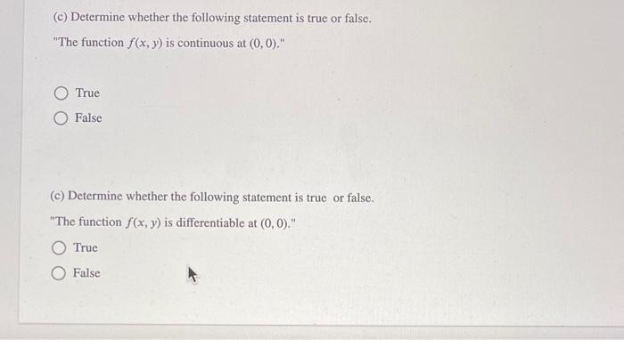 Solved Consider The Function F X Y {y2 X2yx0 If