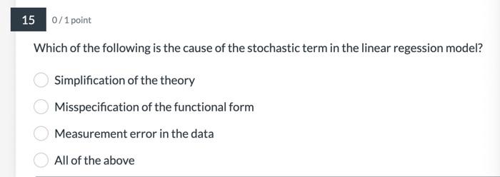 Solved Which of the following is the cause of the stochastic | Chegg.com