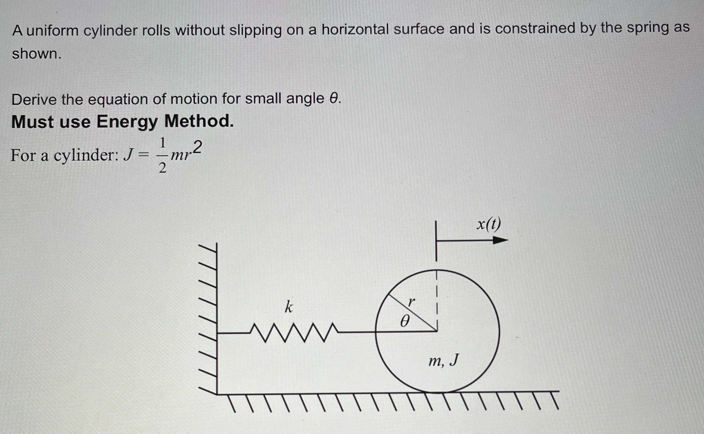 Solved A uniform cylinder rolls without slipping on a | Chegg.com