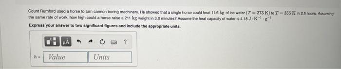 Solved Count fumford used a horse to turn cannon boring | Chegg.com
