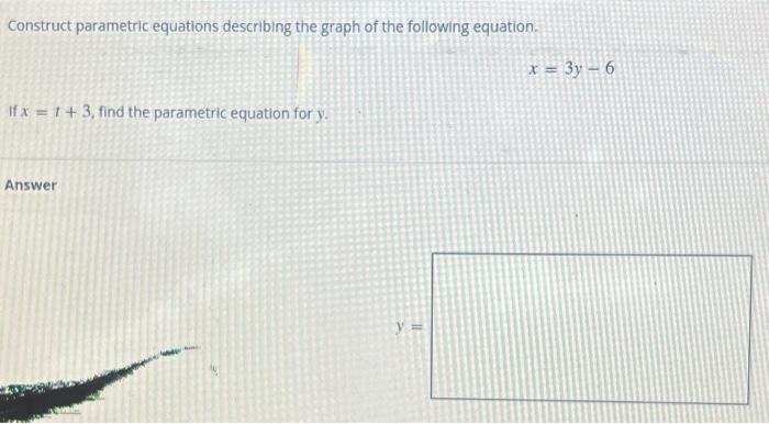 Solved Construct parametric equations describing the graph | Chegg.com