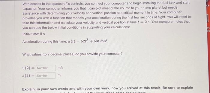 Solved With access to the spacecraft's controls, you connect | Chegg.com