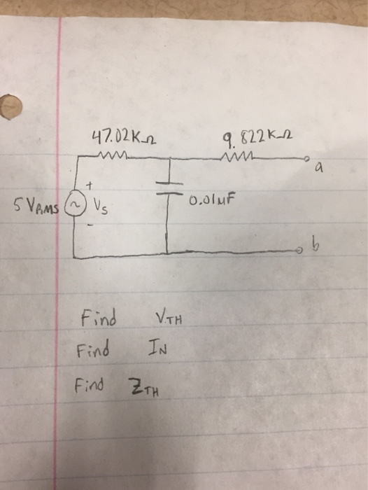 Solved Find and compute Vth, In, and Zth according to the | Chegg.com