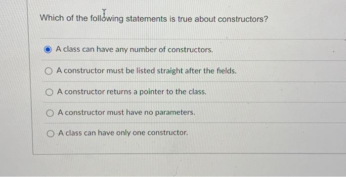 Solved Which of the following statements is true about | Chegg.com