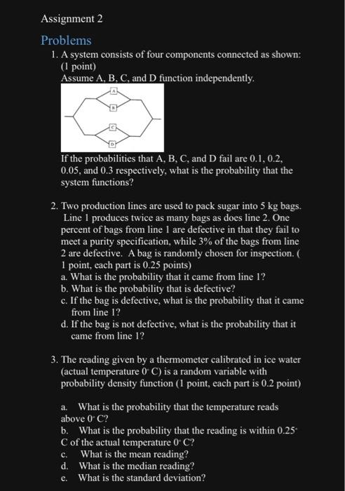 Solved Assignment 2 Problems 1. A system consists of four | Chegg.com