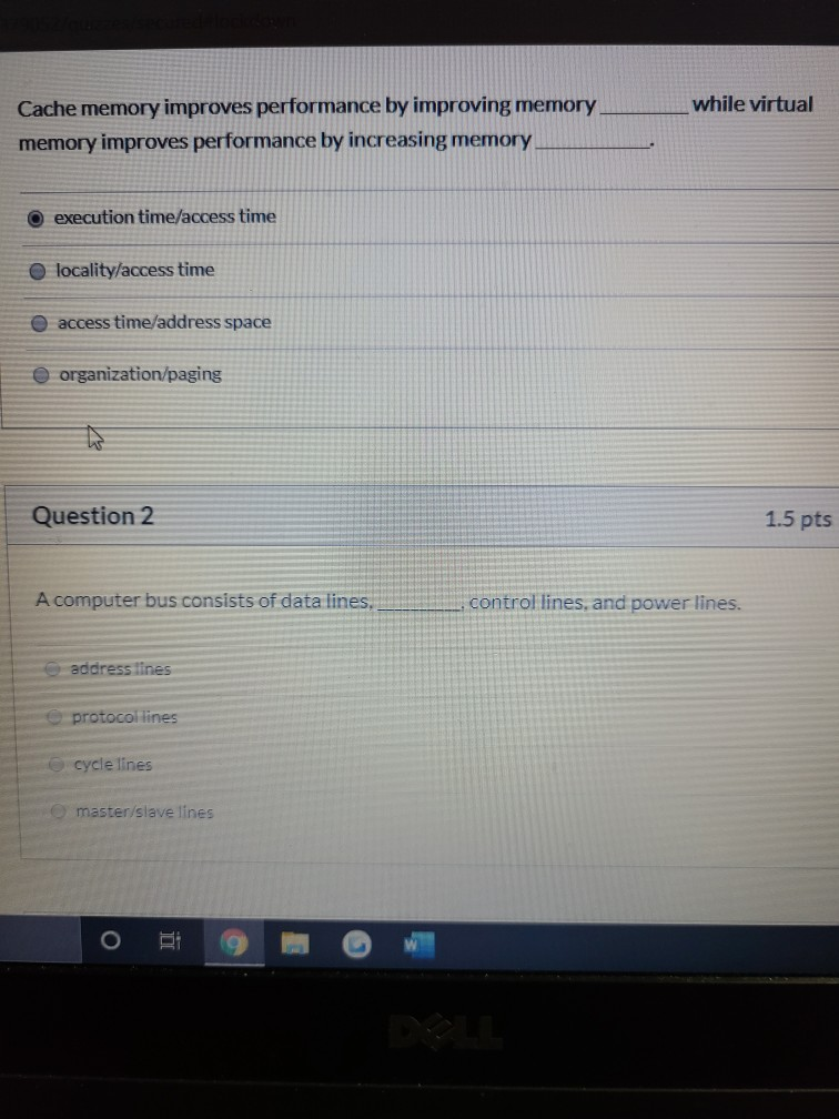 Solved while virtual Cache memory improves performance by | Chegg.com