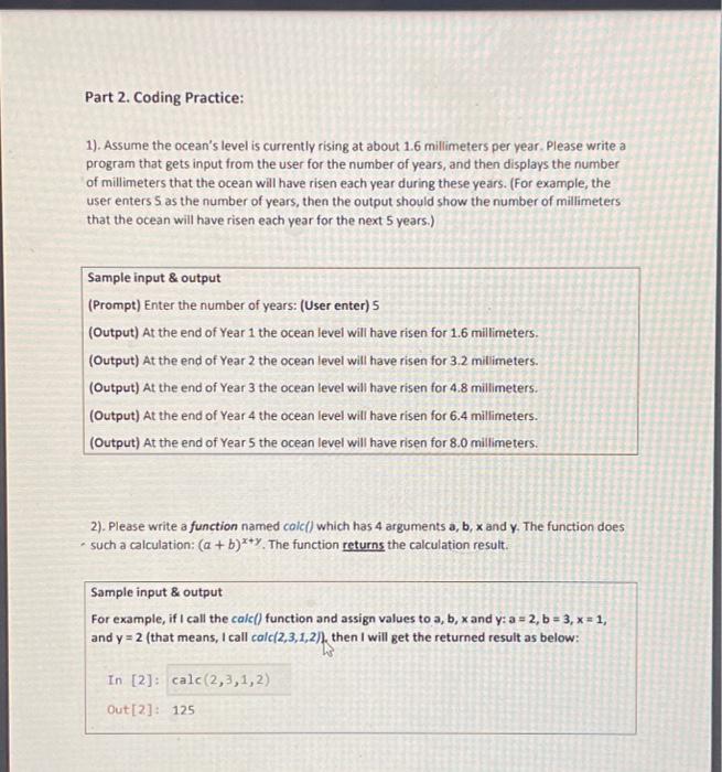 Solved 1). Assume the ocean's level is currently rising at | Chegg.com
