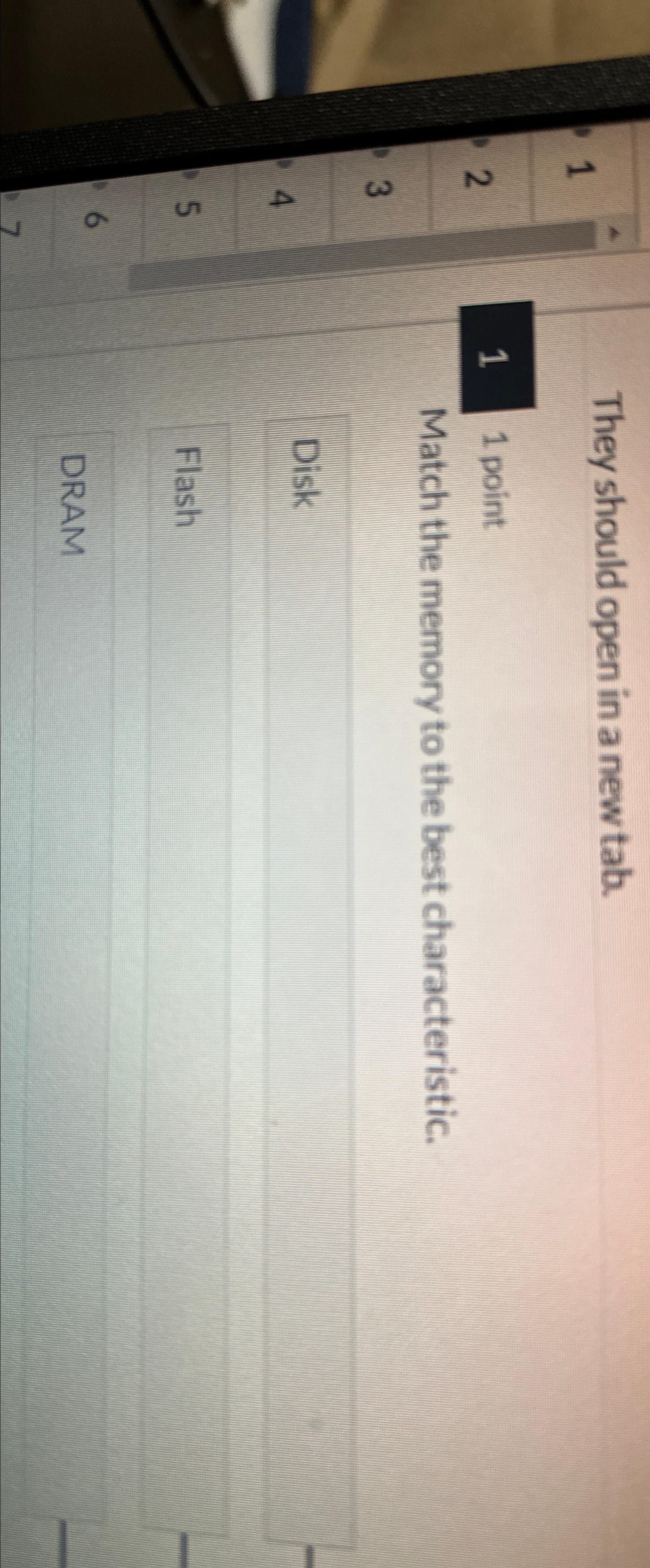 Solved 1They should open in a new tab.1 ﻿pointMatch the | Chegg.com