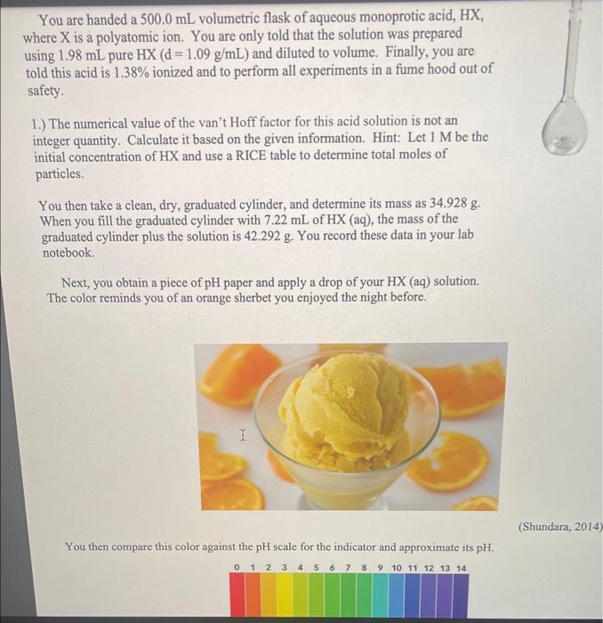 You are handed a 500.0 mL volumetric flask of aqueous | Chegg.com