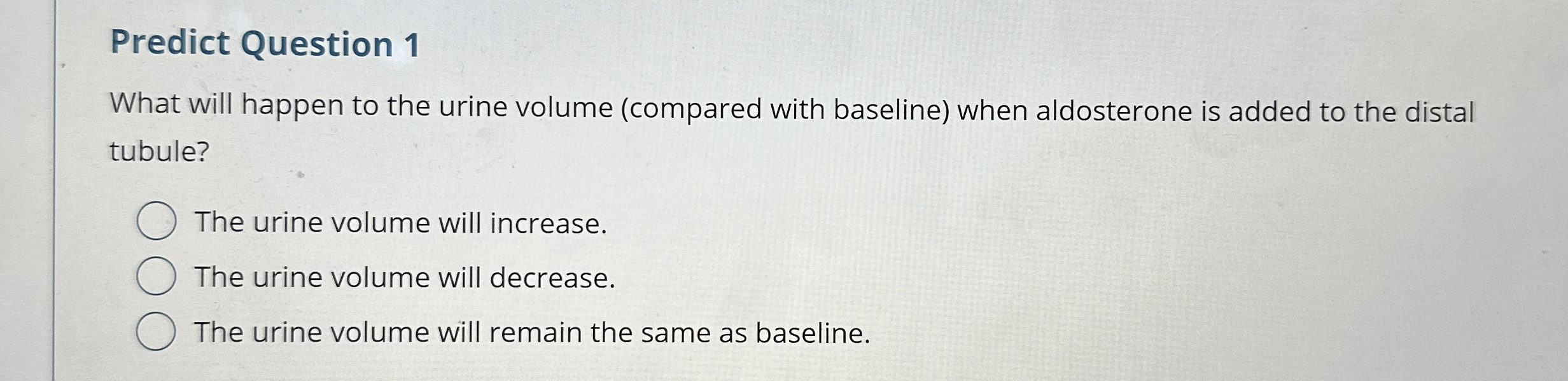 Solved Predict Question 1What will happen to the urine | Chegg.com Solved Predict Question 1What will happen to the urine | Chegg.com