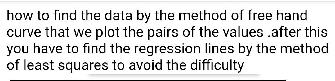 Solved how to find the data by the method of free hand curve | Chegg.com