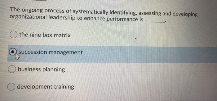 Solved The ongoing process of systematically identifying, | Chegg.com