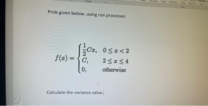 Solved Prob given below. using run processes | Chegg.com