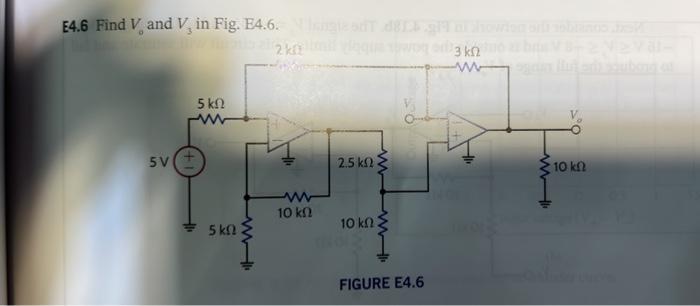Solved E4.6 Find V and V, in Fig. 14.6.rgicant details 5 ΚΩ | Chegg.com